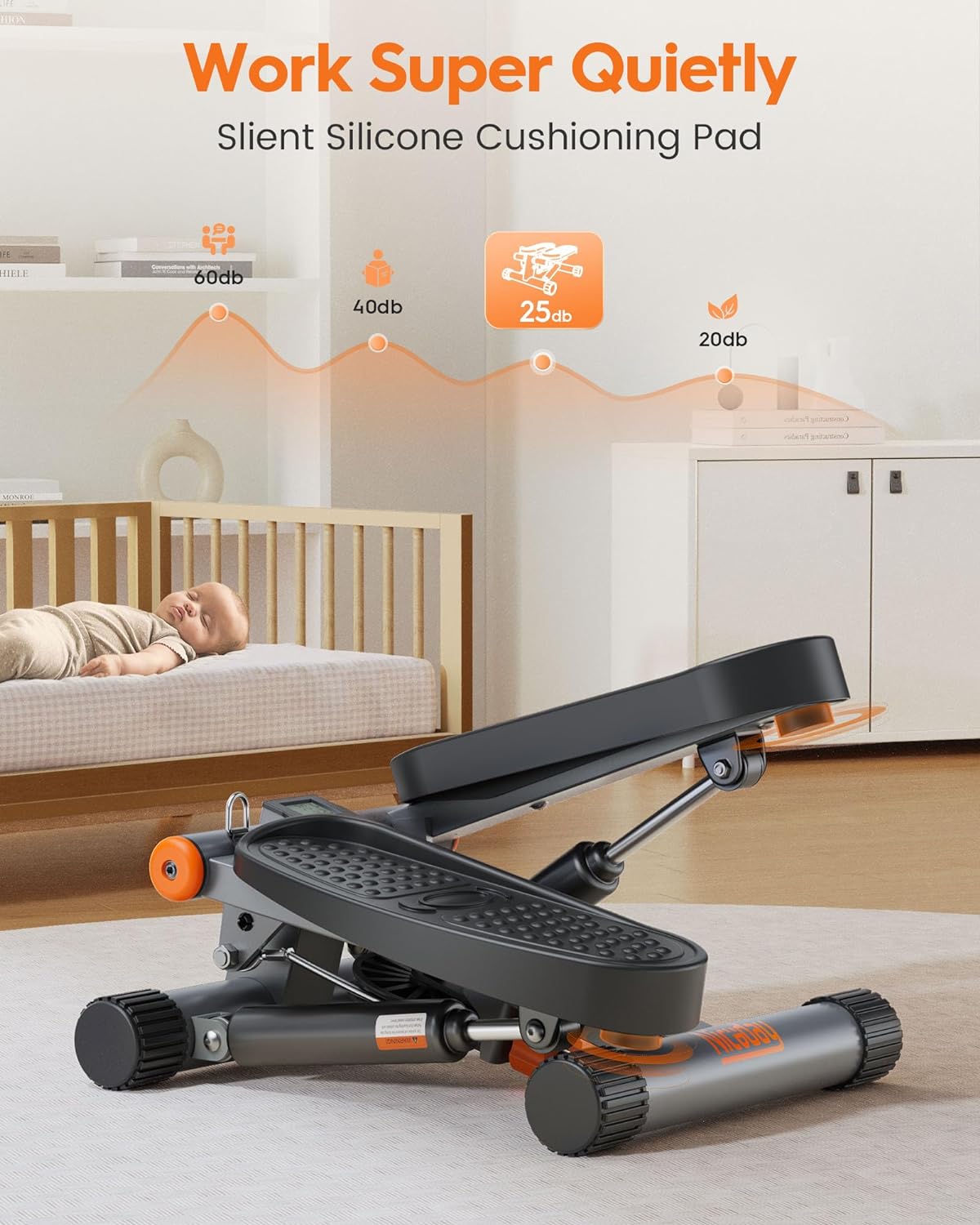 Niceday Stepper Official - Stair Stepper with Resistance Bands for Exercise